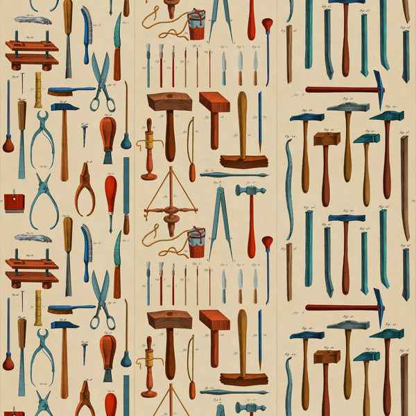 Old Tools Wallpaper by MINDTHEGAP – Vertigo Home