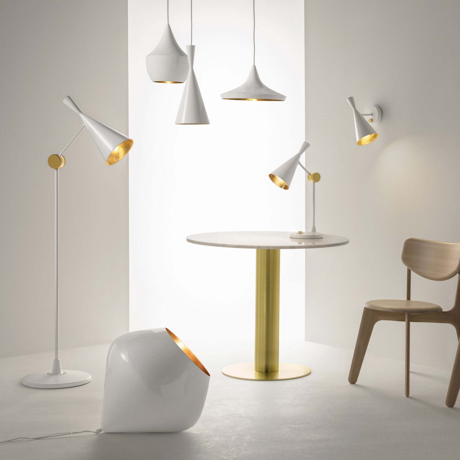 Tom Dixon Beat Light Pendant - Wide - White – Vertigo Home